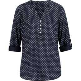 CR&Eacute;ATION L Damen Schlupf-Bluse mit Minimal-Muster marine-wei&szlig;-bedruckt Gr&ouml;&szlig;e 42