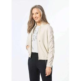 GOLDNER Kurzgr&ouml;&szlig;e: Blouson mit klassischen Details in stein | Gr.: 24