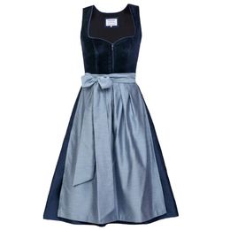 Edelnice Midi Dirndl Luna Samt Blau in blau | Gr.: 52