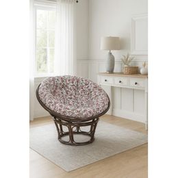 möbel-direkt Papasansessel, Durchmesser 80 cm Sessel mit Kissen in braun | Gr.: 1 Stück