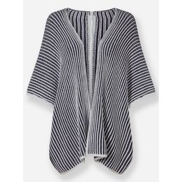 Heine Witt Damen Strickjacke, marine-ecru-gestreift, Gr&ouml;&szlig;e 44/46