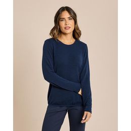Fiora Blue Feinstrick Shirt mit Elastischem Bund