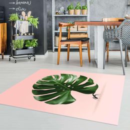 Bilderwelten Vinylteppich Ameise mit Monstera Blatt