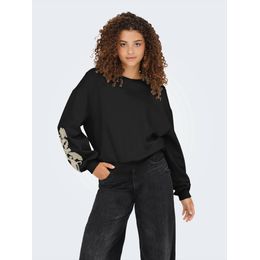 Only Sweatshirt 'ONLBROOKLYN' Damen Gr&ouml;&szlig;e XS kitt / schwarz