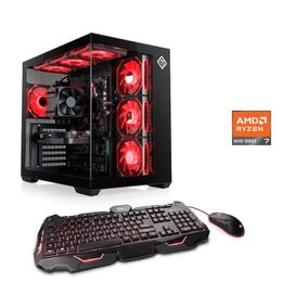 CSL PC &raquo;Vitrum Advanced V24505&laquo; schwarz Inkl. RGB Maus und Tastatur Set, WLAN