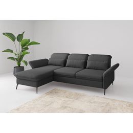 Sit & More sit&more Ecksofa &raquo;Emely, inkl. Sitztiefenverstellung&laquo; wahlweise mit Bettfunktion,Bettkasten,Kopf- & Armteilverstellung grau 95%Polyester, 5% Polyamid