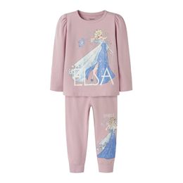 name it Schlafanzug 'NMFAplisa Frozen' Mädchen Größe 122 blau / flieder / weiß