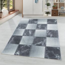 Ayyildiz Teppiche Teppich &raquo;OTTAWA 4201&laquo; rechteckig 8 mm H&ouml;he Karo Muster, Kurzflor, Wohnzimmer grau Obermaterial: 100% Polypropylen B : 140 cm 1...