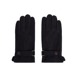 Calvin Klein Lederhandschuhe »LEATHER RIVET GLOVES NUBUCK« mit Logoschriftzug Ck Black Nubuck