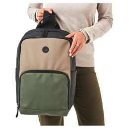 Rieker Cityrucksack »Foil« schwarz-khaki-beige B/H/T: 28,5 cm x 43 cm x 12,5 cm B/H/T: 28,5 cm x 43 cm x 12,5 cm Aus pflegeleichtem Lederimitat