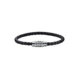 HECHTER PARIS Armband »Schmuck Geschenk Silber 925 Armschmuck Lederband used look« silberfarben-schwarz 19 Edles Armband mit Logo Brand Schließe...