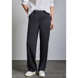 Street One Stoffhose Sommerhose mit Streifenmuster deep tint blue 34 - L&auml;nge 28 L&auml;nge 28 34 Straight Hose von Street One