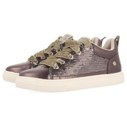 Gioseppo Sneaker »CROGHAN« Plateausneaker, Schnürschuh, Halbschuh mit Glitzer altsilberfarben 35 35 Plateausneaker mit Pailletten besetzt