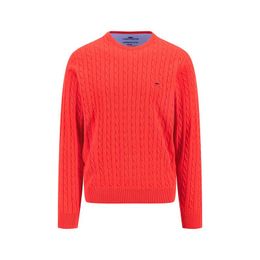 Fynch-Hatton Strickpullover mit Logo Stickerei poppy red S S Feinstrickpullover von Fynch-Hatton
