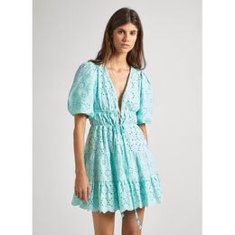 Pepe Jeans Sommerkleid »DELIA« mit Lochstickereien aqua blue M - N-Gr N-Gr M Relaxed Fit Passform bietet bequemen Sitz