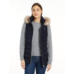 Tommy Hilfiger Steppweste »HERITAGE DOWN TYRA VEST WITH FUR« mit Logopatch Desert Sky XXXL(46)