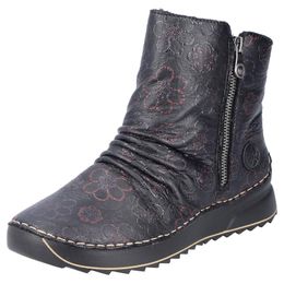Rieker Winterboots, Plateaustiefelette, Print-Boots mit Au&szlig;enrei&szlig;verschluss schwarz kombiniert 37 37 Winterboots mit dezentem Blumenprint