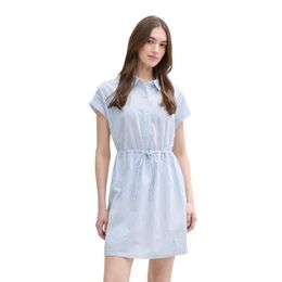 Tom Tailor Denim Hemdblusenkleid Sommerkleid im Streifendessin white blue vertical L (40) - N-Gr N-Gr L (40) Gestreiftes Kleid von Tom Tailor Denim