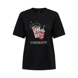 Only Kurzarmshirt »ONLBURST LIFE S/S POPCORN TOP BOX JRS« Black Print:Cinematic XL (42) XL (42) T-Shirt von Only