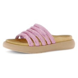 Gabor Pantolette, Plateau, Sommerschuh, Schlappen mit Best Fitting-Ausstattung pink 41 41 Pantolette mit kleinen Schmucksteinchen auf den Riemchen