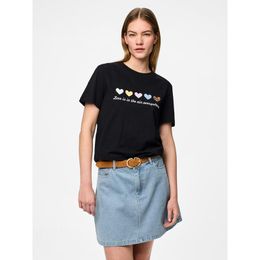 Pieces Damen Pieces Kurzarmshirt &raquo;PCMARIA SS O-NECK TEE BC MM JRS&laquo; schwarz XS