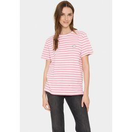 Saint Tropez Damen T-Shirt &raquo;GanikaSZ T-Shirt&laquo; mit kleiner Stickerei rosa L (40)