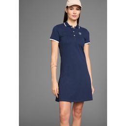 HECHTER PARIS Polokleid mit Kontrastdetails und Logoprint marine 44 - N-Gr N-Gr 44 Polokleid im femininen Stil f&uuml;r einen eleganten Look