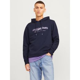 Jack & Jones JACK & JONES Kapuzensweatshirt »JJALVIS SWEAT HOOD« navy blazer L L Cooler Hoodie mit Print