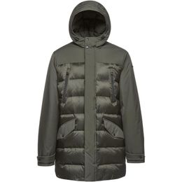 Geox Langjacke »SAPIENZA« mit Kapuze im Materialmix, 4 Taschen, Kapuze, verdeckter Reißverschluss DEEP DEPTHS/DEEP DEP 46 46 Steppjacke von Geox