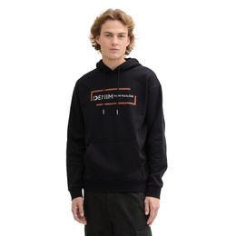 Tom Tailor Denim Hoodie mit großem Logoprint old black XXL XXL Kapuzen-Sweatshirt von Tom Tailor Denim