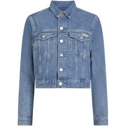 Calvin Klein Jeans Jeansjacke »CROPPED 90'S DENIM JACKET« Logostickerei auf Brustasche, enge Passform Denim Medium XL (42) XL (42) Jeansjacke von...