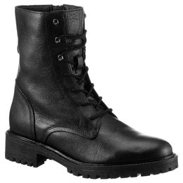 Geox Schnürstiefelette »D HOARA«, Blockabsatz, Schnürboots mit Innenreißverschluss schwarz 37 37 Schnürstiefelette mit Laufsohle aus Synthetik