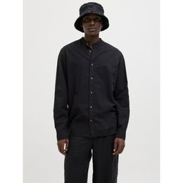 Jack & Jones JACK & JONES Langarmhemd »JJESUMMER BAND SHIRT LS SN« mit Bandkragen Black S - N-Gr N-Gr S Cooles Hemd von Jack & Jones