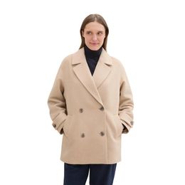 Tom Tailor Cabanjacke ohne Kapuze mit Wolle und doppelter Knopfleiste soft ivory melange XXL (44) XXL (44) Jacke von Tom Tailor