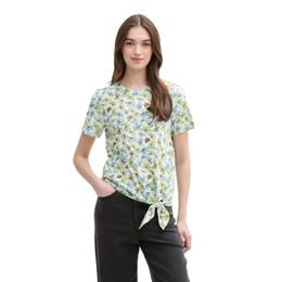 Tom Tailor Denim T-Shirt mit Minimalprint und seitlichem Knoten white green blue XXL (44) XXL (44) T-Shirt von Tom Tailor Denim