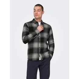 Only & Sons ONLY & SONS Karohemd &raquo;ONSGUDMUND LS CHECKED SHIRT NOOS&laquo; Griffin Checks:BLACK L - N-Gr N-Gr L Lang&auml;rmeliges Karohemd