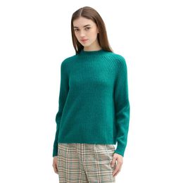 Tom Tailor Denim Stehkragenpullover mit Rippstruktur jade green melange XXL (44) XXL (44) Pullover von Tom Tailor Denim