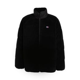 Tommy Jeans Herren Fleecejacke &raquo;TJM POLY TEDDY PUFFER EXT&laquo; besticktes Markenlogo auf Brusth&ouml;he schwarz XL