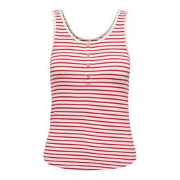 Only Blusenshirt »ONLDEVIN S/L STRIPE O-NECK TOP JRS« Cloud Dancer Stripes:High risk red S (36) S (36) Top von Only