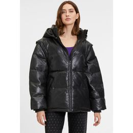 Mauritius Lederjacke »G2WEloisa OS« mit Kapuze mit kontrastfarenem Reißverschluss, Kapuze, Stehkragen black 3XL