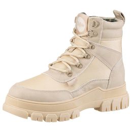 Buffalo Schnürboots »NOVA COM VEGAN«, Stiefelette, High Top Sneaker, Plateauabsatz, mit Memory Foam beige 38 38 Sportiver Boots mit...