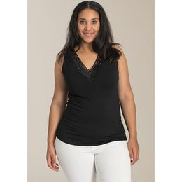 SANDGAARD Tanktop mit Spitze am Ausschnitt black 48 48 Top von SANDGAARD