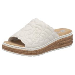 Rieker Pantolette Sommerschuh, Schlappen, Hausschuh mit weicher Innensohle creme 39 39 Pantolette mit abgestepptem Schaft