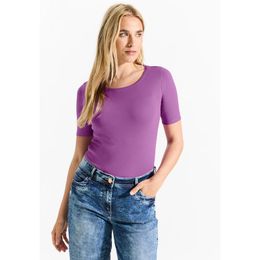Cecil T-Shirt »Style LENA« mit klassischem Rundhalsausschnitt iced violet M (40) M (40) T-Shirt von Cecil