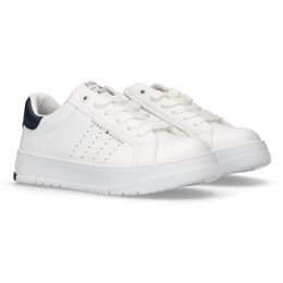 Tommy Hilfiger Plateausneaker, Schnürschuh, Plateausneaker mit Schnürung weiß-blau 40 40 Sneaker von Tommy Hilfiger mit modischem Plateau