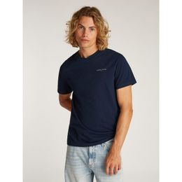 Tommy Jeans PLUS Rundhalsshirt &raquo;TJM SLIM LINEAR CHEST SS TEE EXT&laquo; in Gro&szlig;en Gr&ouml;&szlig;en, Logodruck Dark Night Navy XXL XXL Shirt von Tommy Jeans Plus