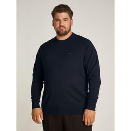 Tommy Hilfiger Big & Tall TOMMY HILFIGER BIG & TALL Rundhalspullover »BT-ESSENTIAL COTTON CREW NECK-B« in Großen Größen, Logostickerei Desert Sky 4XL 4XL Pullover von Tommy...