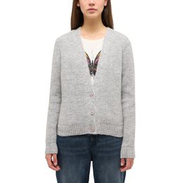 Mustang Damen Mustang Cardigan &raquo;Style Sedalia&laquo; mit Kn&ouml;pfen grau L