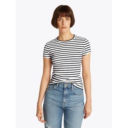 Tommy Jeans CURVE T-Shirt »Slim Essential Rib« Große Größen Dark Night Navy / Stripe XXXL(46) XXXL(46) Shirt von Tommy Jeans