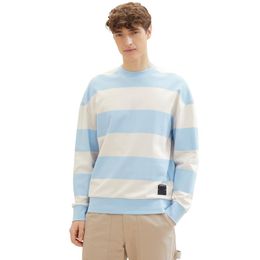 Tom Tailor Denim Sweatshirt mit Colorblocking blue beige big stripe L L Colorblocking Sweatshirt von Tom Tailor Denim